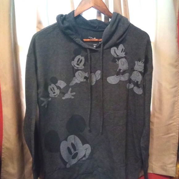 Disney | Tops | Disney Gray Mickey Mouse Hoodie | Poshmark